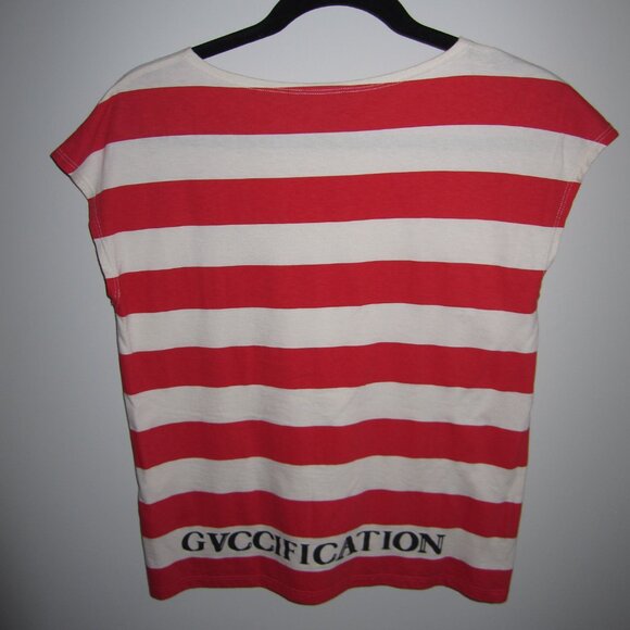 Gucci | Tops | Gucci Red And White Striped Bee Boxy Tshirt | Poshmark